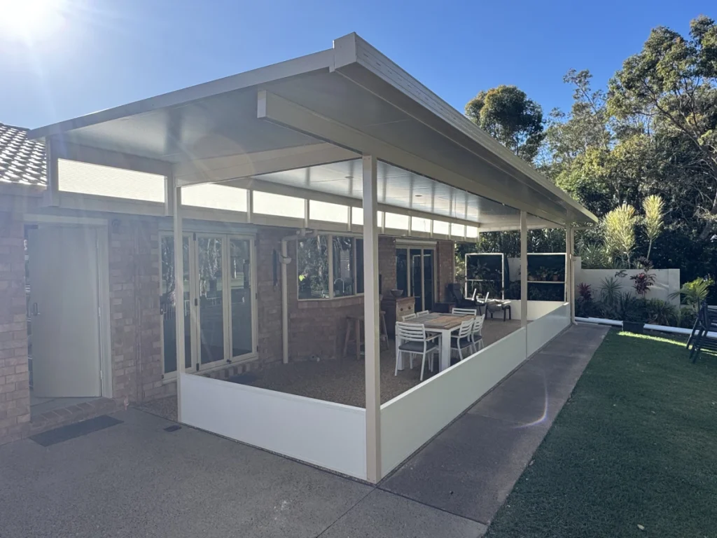 Box Gutter Flyover vs Standard Flyover Patio